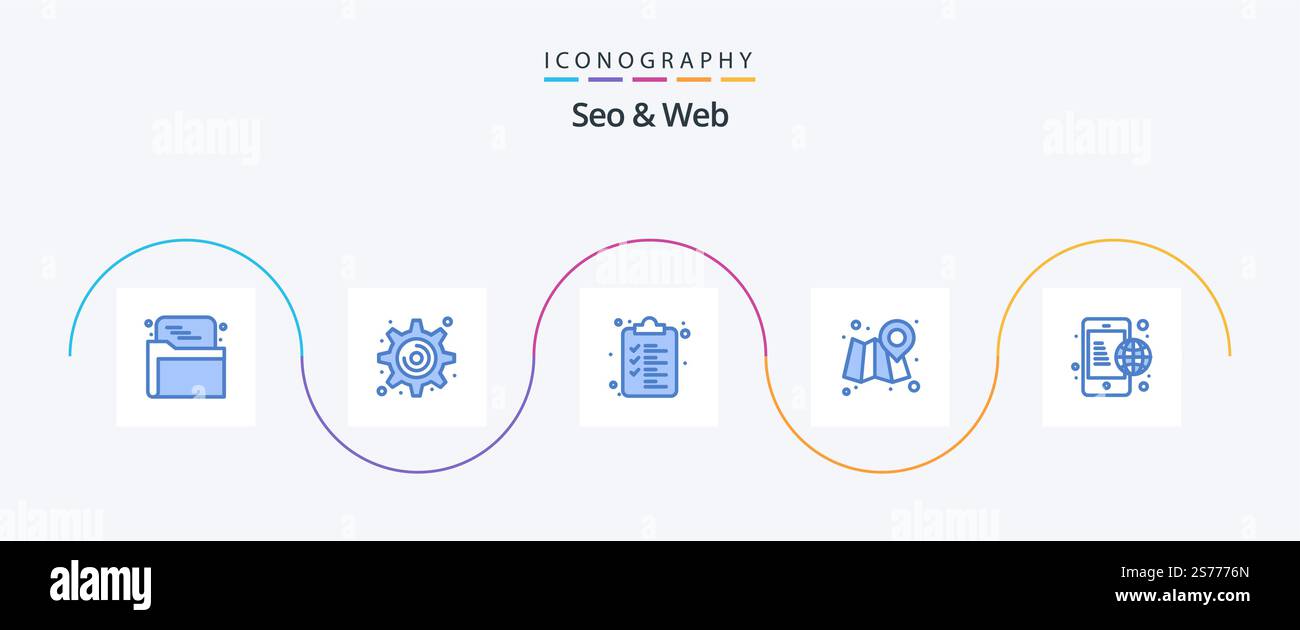 Seo and Web Blue 5 Icon Pack Including . global. list. communication ...