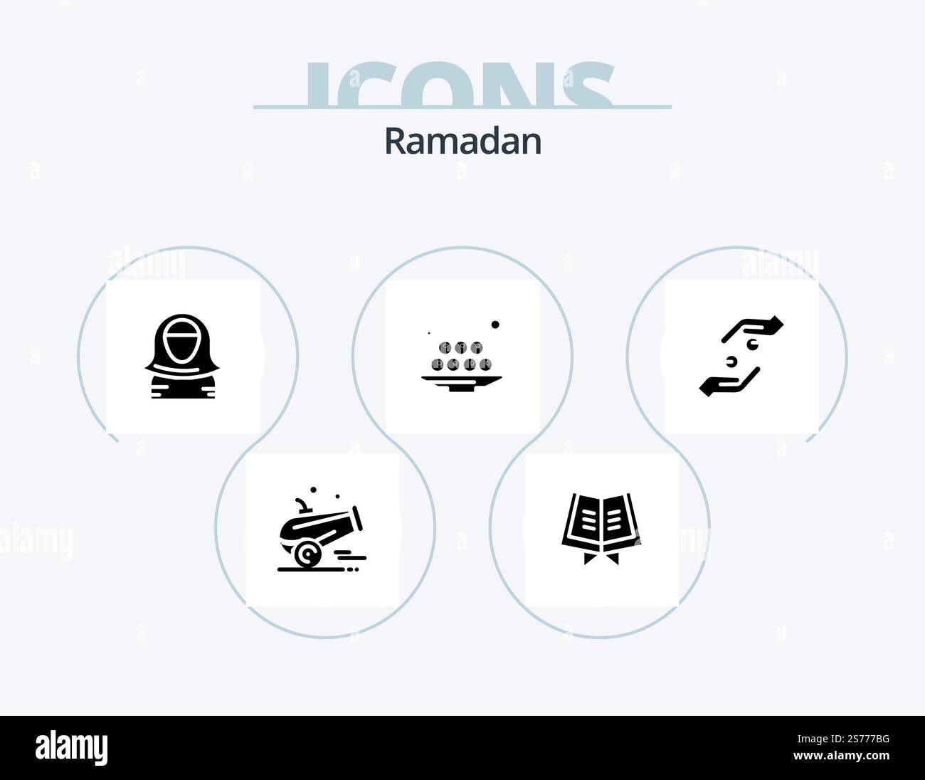 Ramadan Glyph Icon Pack 5 Icon Design. iftar . quran. islam. character ...