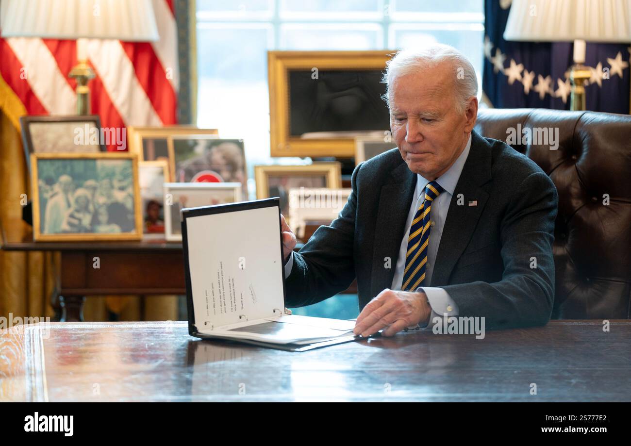United States President Joe Biden, joined by US Vice President Kamala ...
