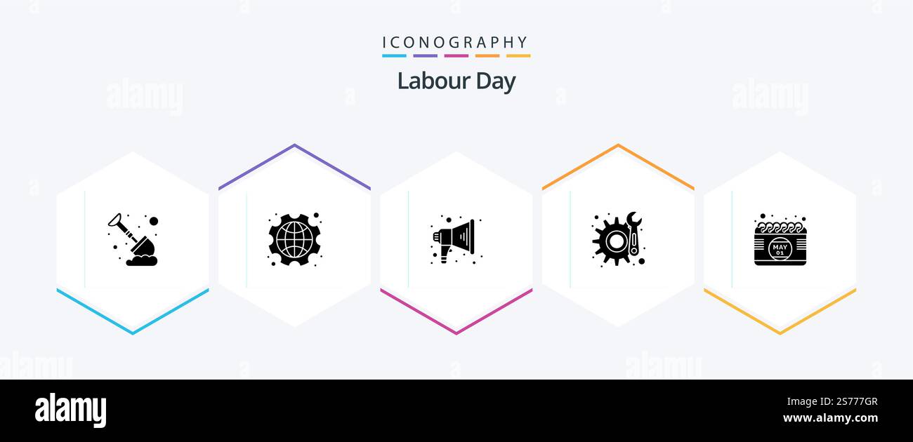 Labour Day 25 Glyph icon pack including day. calendar. labour. repair ...