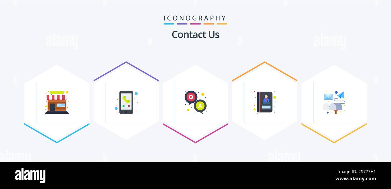 Contact Us 25 Flat icon pack including mail. email. q&a. box. book ...