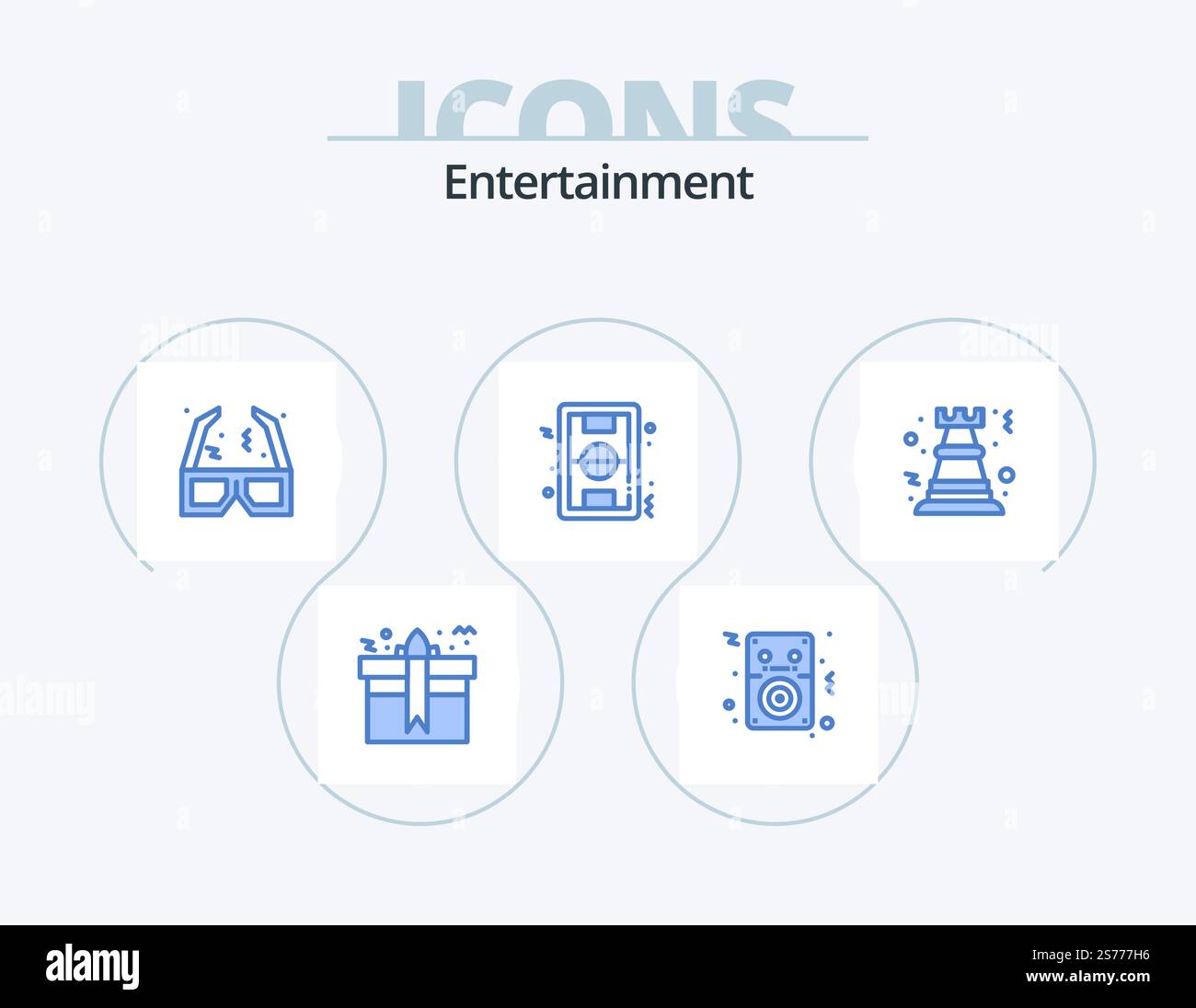 Entertainment Blue Icon Pack 5 Icon Design. game. ground. player. field ...