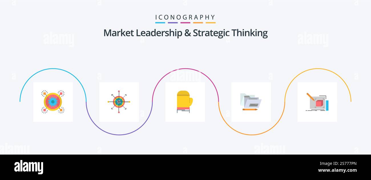 Market Leadership And Strategic Thinking Flat 5 Icon Pack Including ...