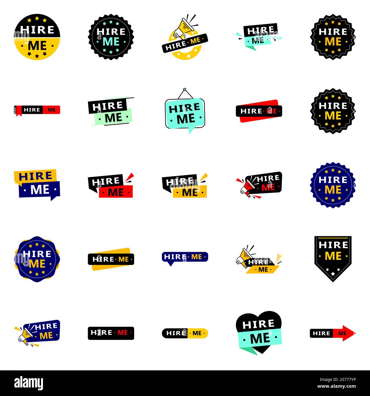 25 Unique Hire Me Banners to Get You Hired Stock Vector Image & Art - Alamy
