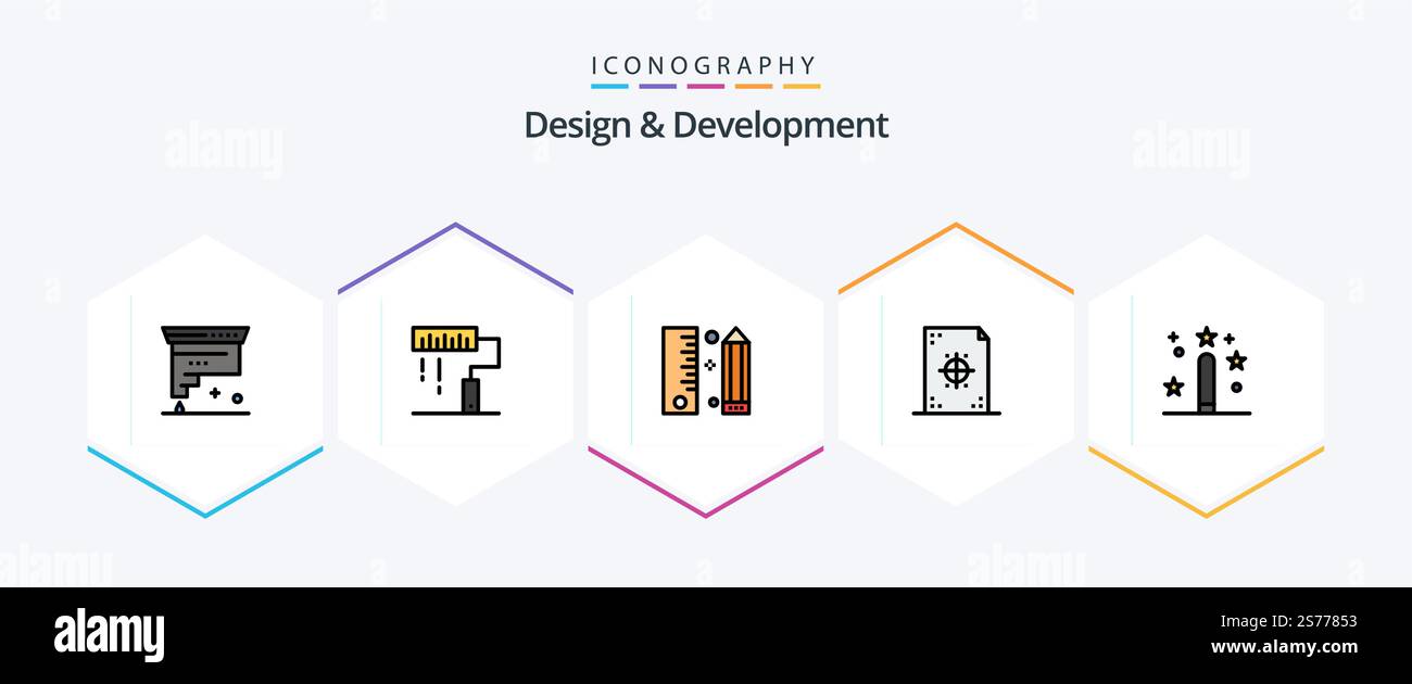Design and Development 25 FilledLine icon pack including development ...
