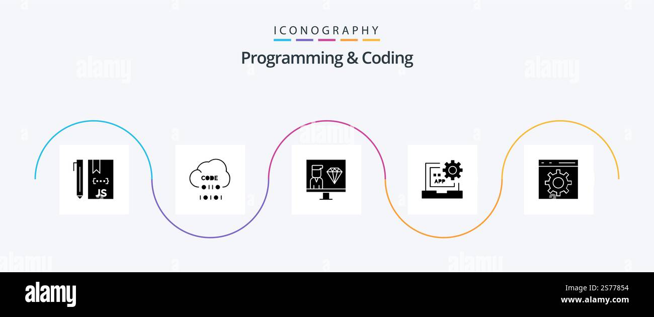 Programming And Coding Glyph 5 Icon Pack Including development. coding ... Programming And Coding Glyph 5 Icon Pack Including development. coding ...