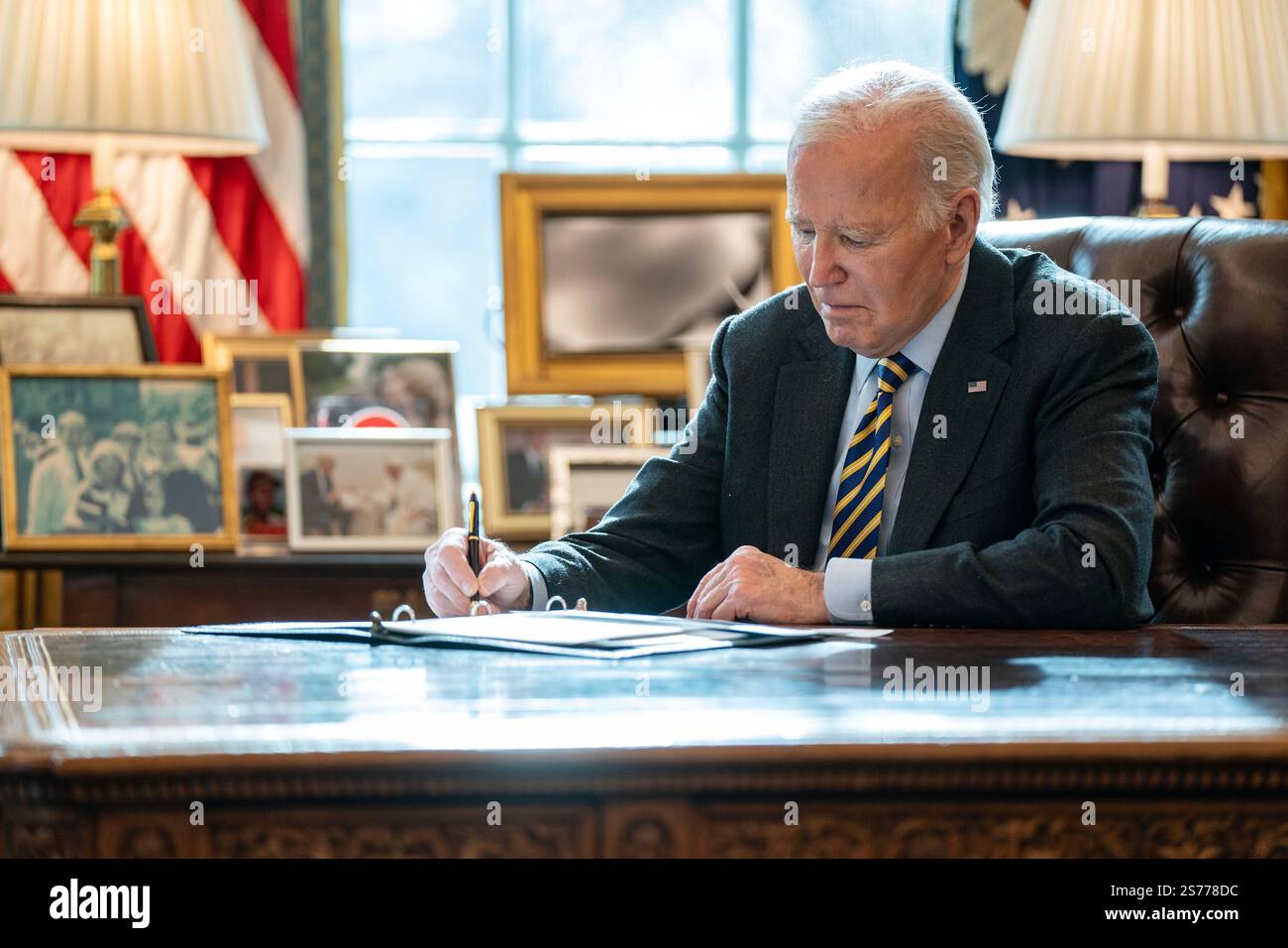 United States President Joe Biden, joined by US Vice President Kamala ...