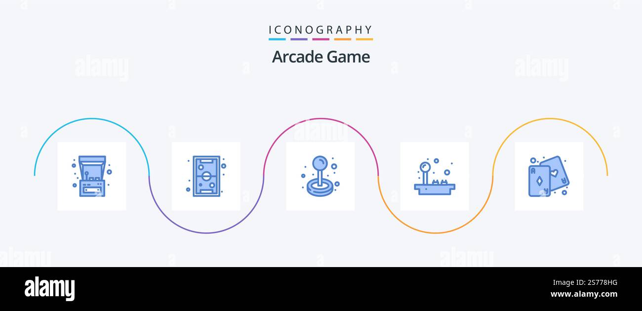 Arcade Blue 5 Icon Pack Including . game. recreation. fun. play Stock ...