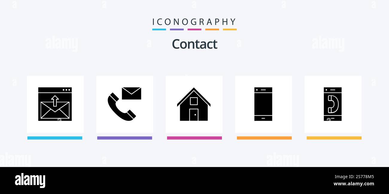 Contact Glyph 5 Icon Pack Including phone. call. contacts. home ...