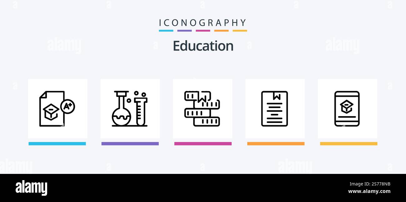 Education Line 5 Icon Pack Including marketing. business. learning ...