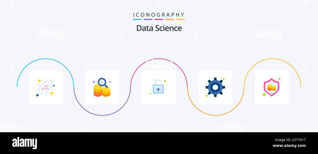 Data Science Flat 5 Icon Pack Including . protection. streamline ...