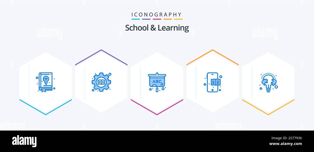 School And Learning 25 Blue icon pack including bulb. line. projector ...