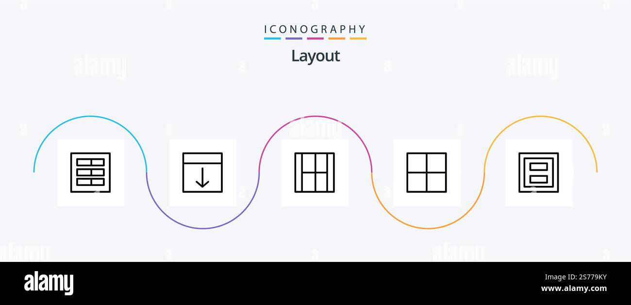 Layout Line 5 Icon Pack Including display. grid. layout. layout. draw ...
