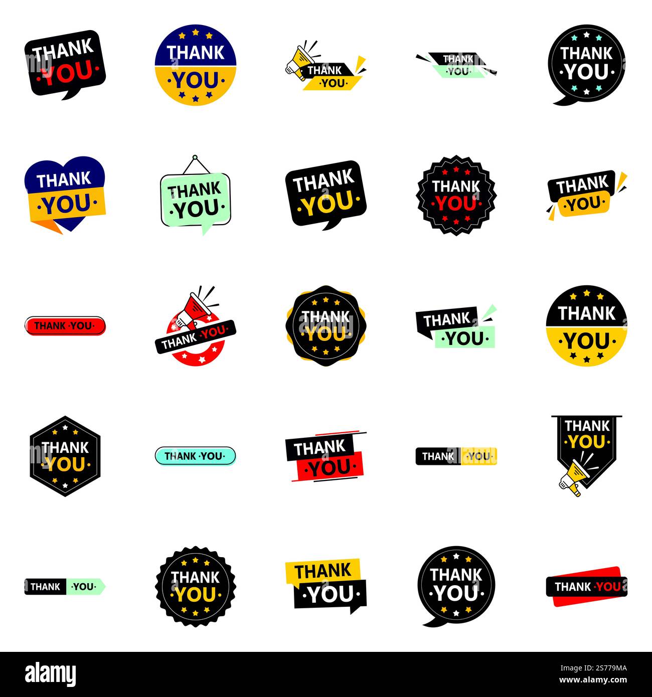 25 Professional Vector Elements for Gratitude Messages Stock Vector ...