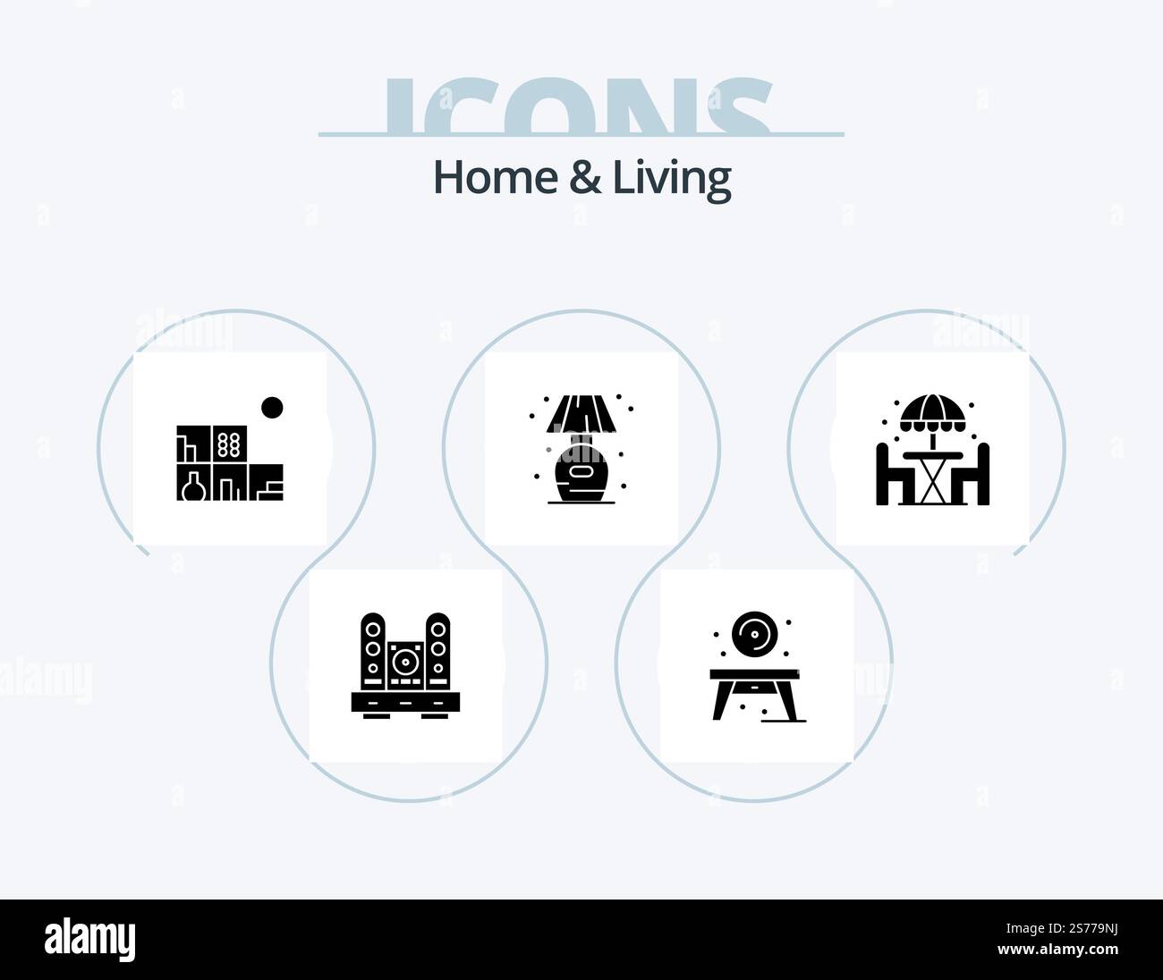 Home And Living Glyph Icon Pack 5 Icon Design. living. lump. disk ...