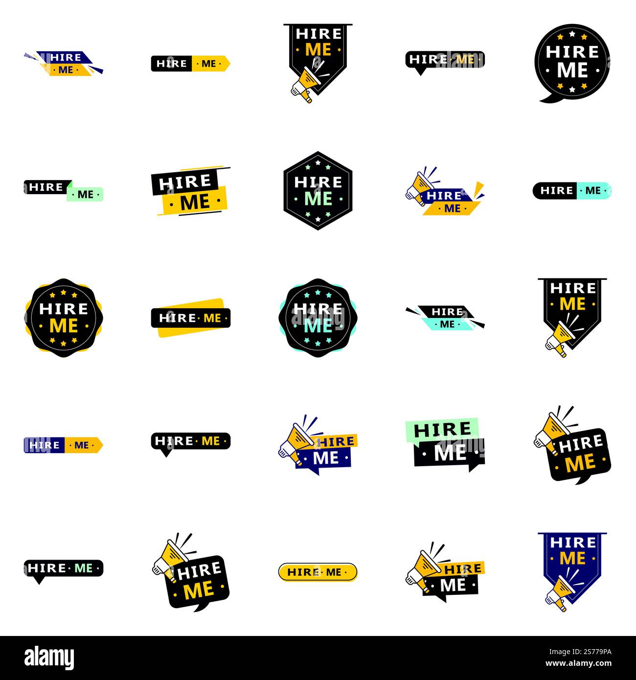 25 Creative Hire Me Banners to Show Your Skills Stock Vector Image ...