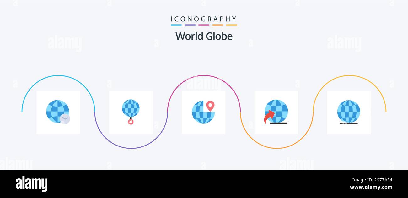 Globe Flat 5 Icon Pack Including world. global. croos. travel. arrow ...