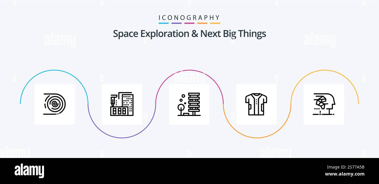 Space Exploration And Next Big Things Line 5 Icon Pack Including ...