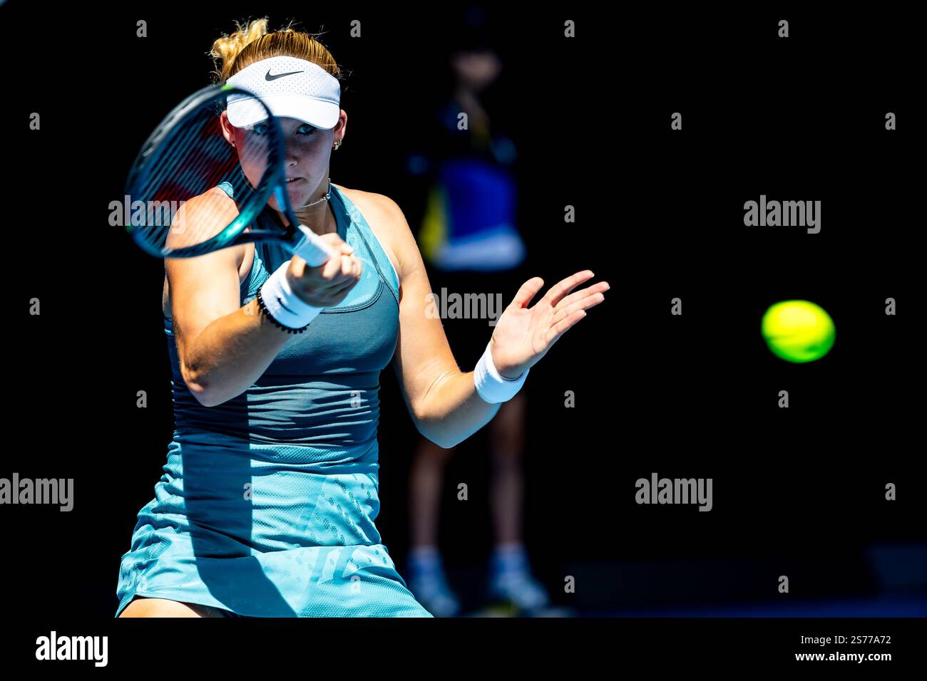 MELBOURNE, VIC - JANUARY 19: Mirra Andreeva of Russia in action during ...