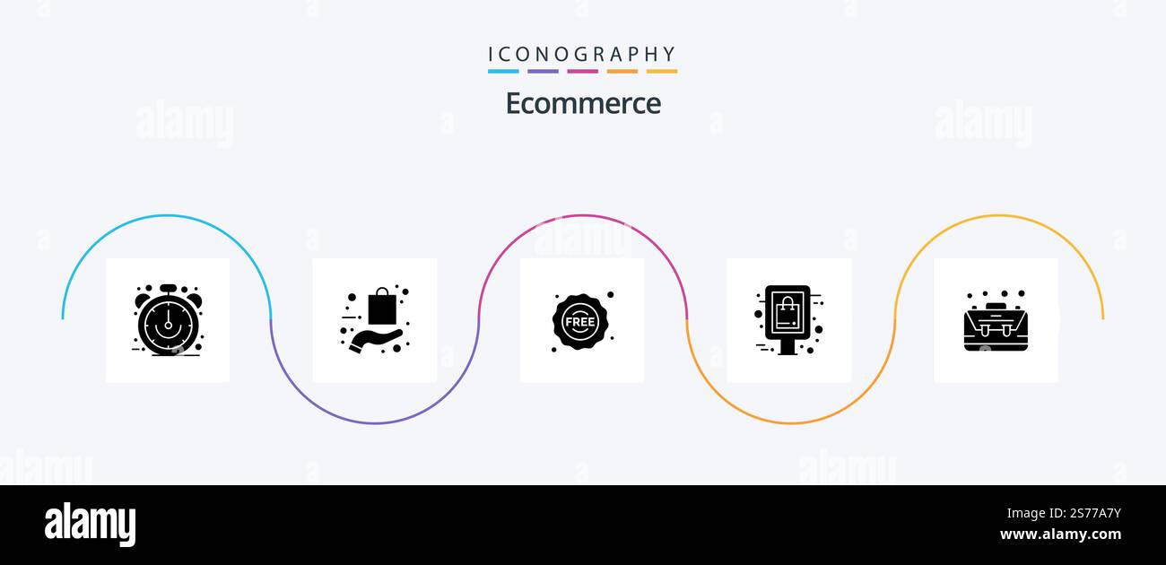 Ecommerce Glyph 5 Icon Pack Including sign. board. online. shopping ...