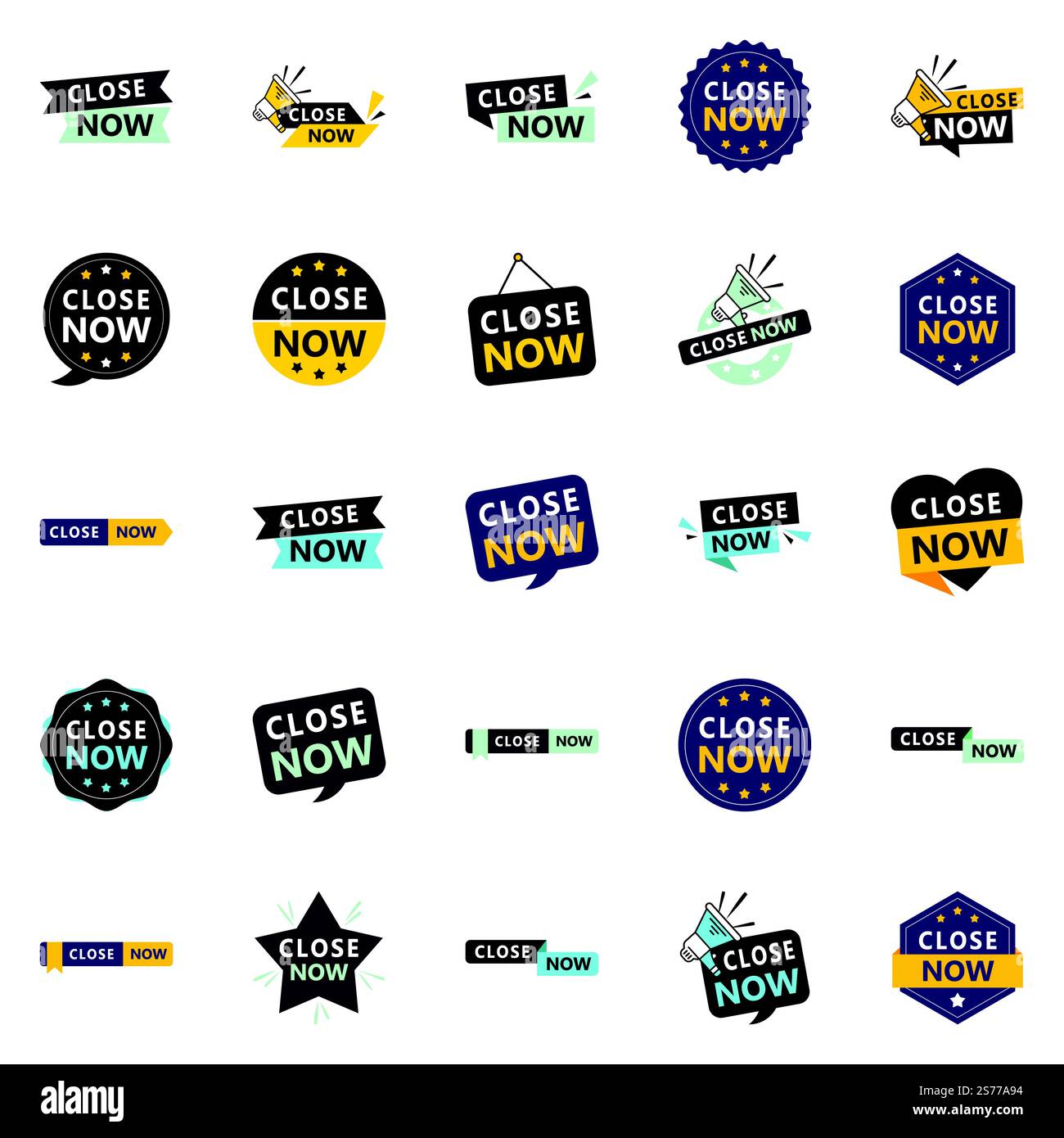 Grab Your Chance to Close Text Banners Pack of 25 Stock Vector Image ...