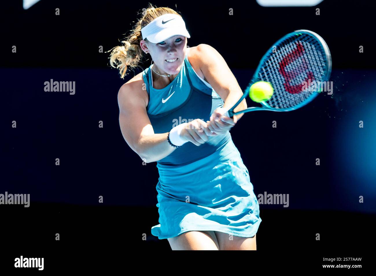 MELBOURNE, VIC - JANUARY 19: Mirra Andreeva of Russia in action during ...