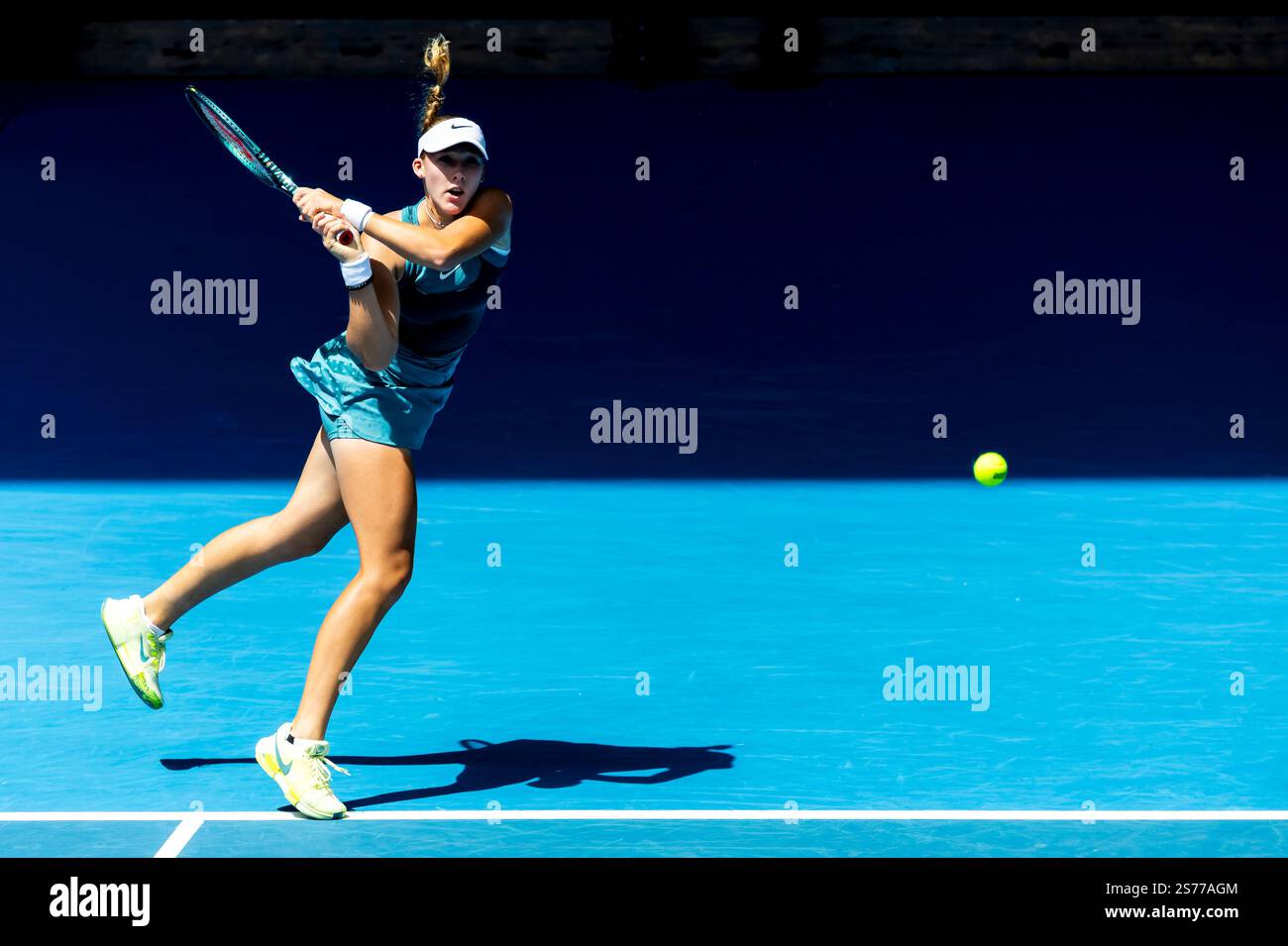 MELBOURNE, VIC - JANUARY 19: Mirra Andreeva of Russia in action during ...