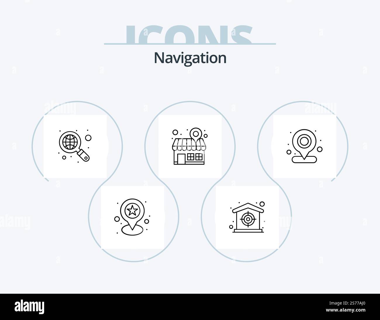 Navigation Line Icon Pack 5 Icon Design. location. target. location ...