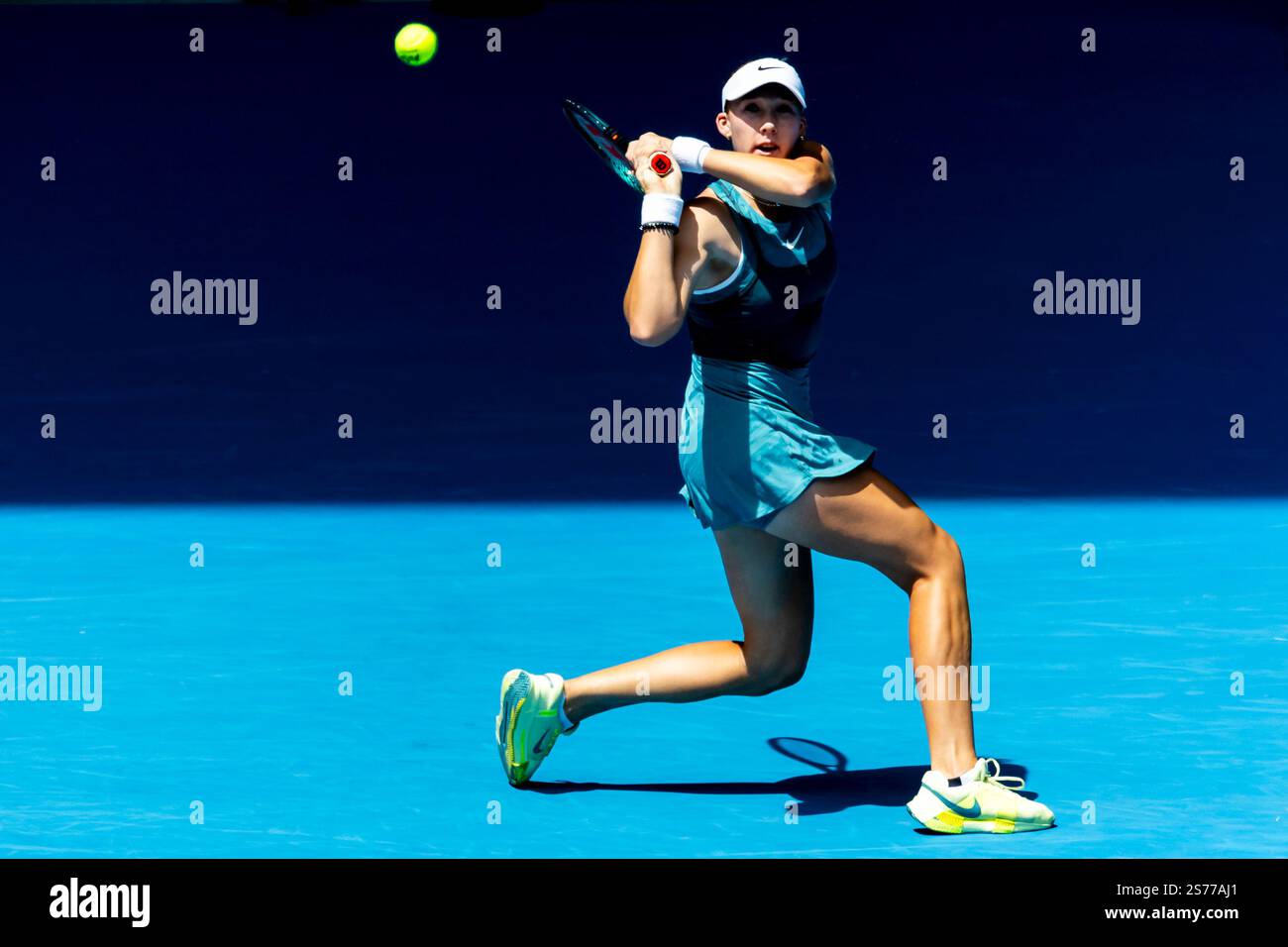 MELBOURNE, VIC - JANUARY 19: Mirra Andreeva of Russia in action during ...