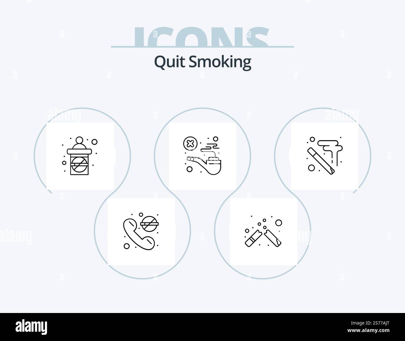 Quit Smoking Line Icon Pack 5 Icon Design. healthcare. cigarette. sign ...