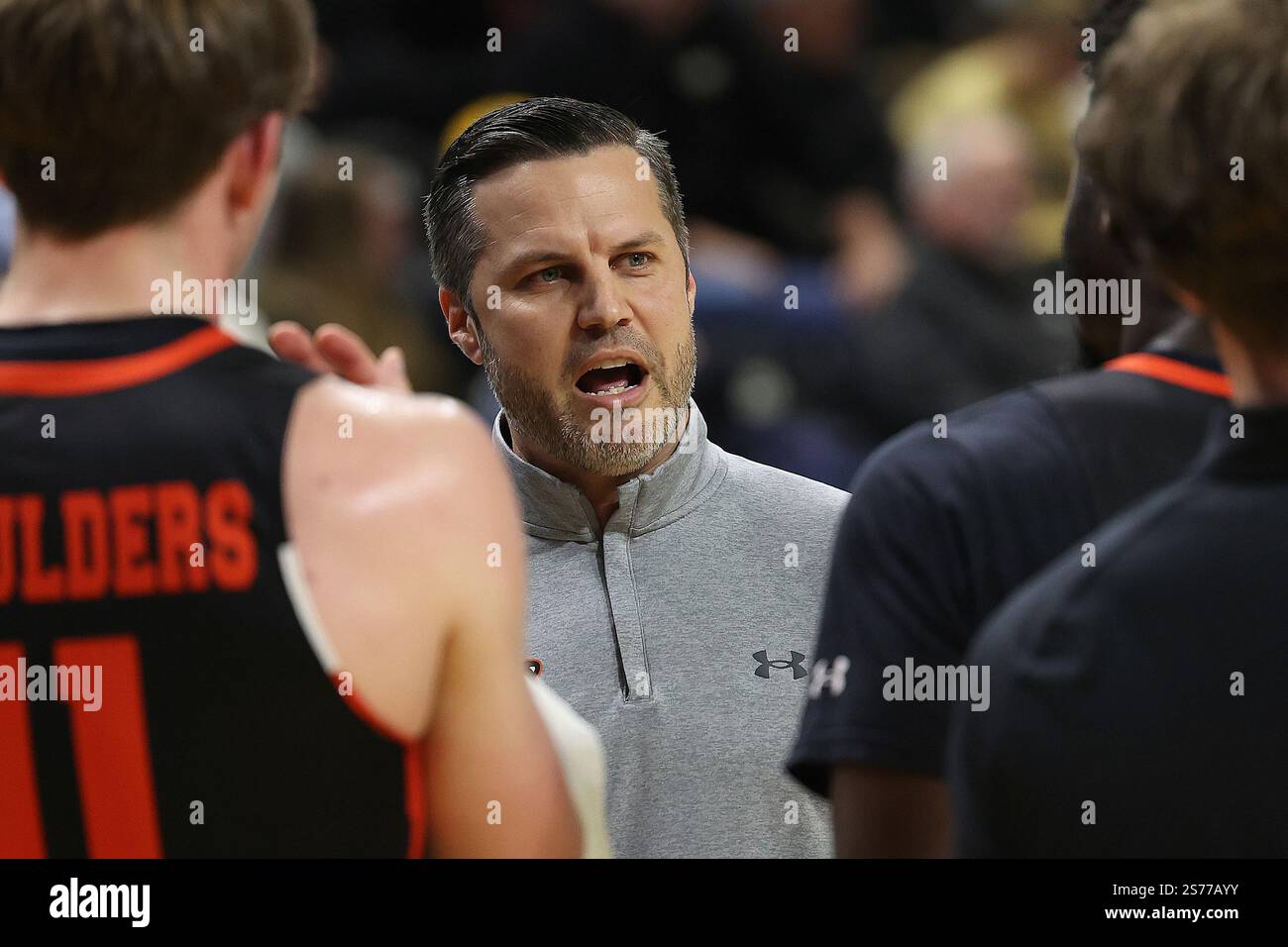 SPARTANBURG, SC - JANUARY 18: Mercer Bears head coach Ryan Ridder ...