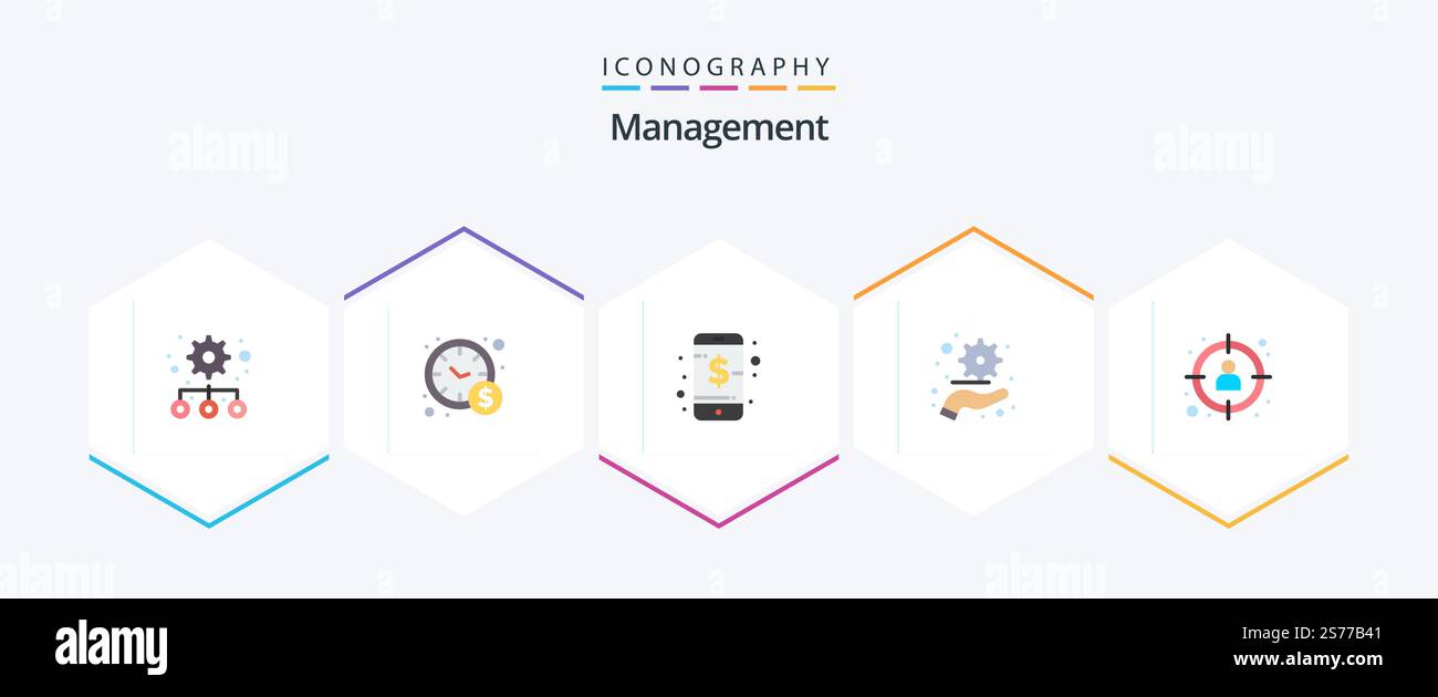 Management 25 Flat icon pack including goal. profile. phone. manager ...