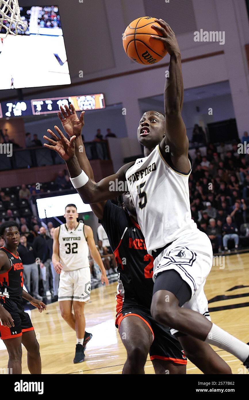 SPARTANBURG, SC - JANUARY 18: Wofford Terriers guard Justin Bailey (5 ...