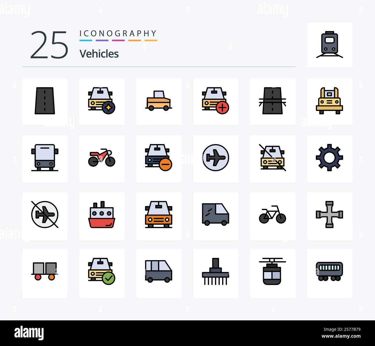 Vehicles 25 Line Filled icon pack including bridge. plus. vehicles ...