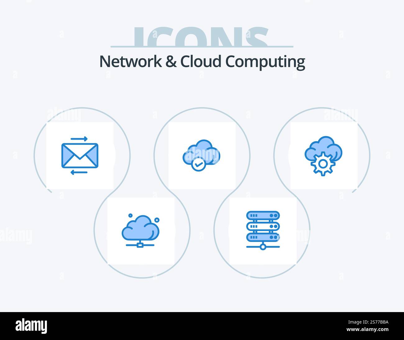 Network And Cloud Computing Blue Icon Pack 5 Icon Design. cloud. storage. storage. safe Stock ...