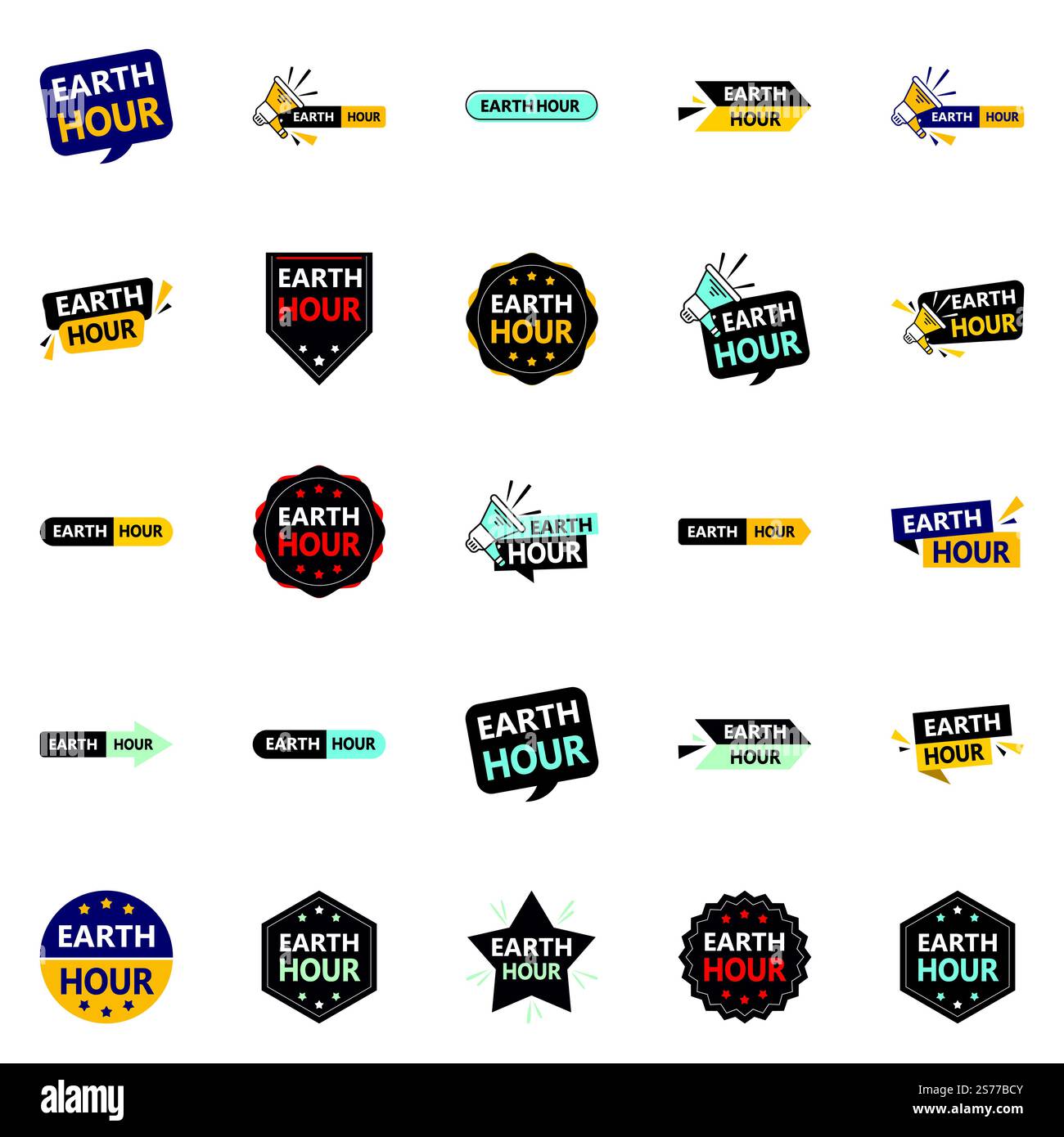 The Earth Hour Vector Pack 25 Elegant Designs for Environmental ...