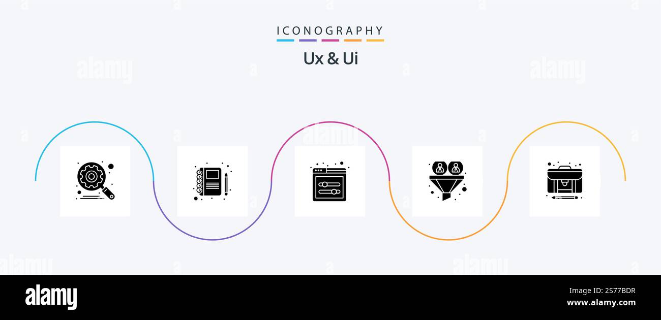 Ux And Ui Glyph 5 Icon Pack Including creator. article. ui sliders ...