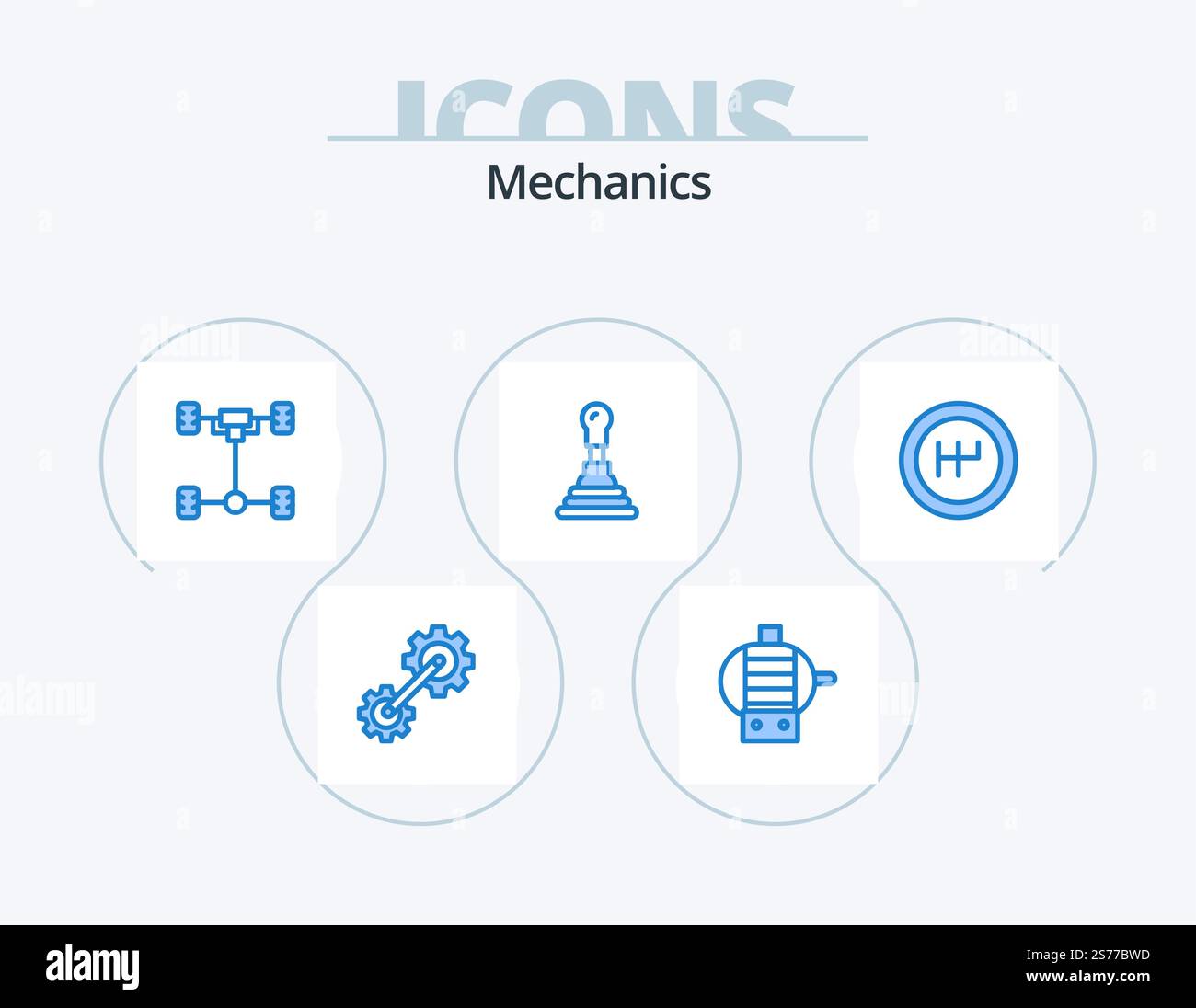 Mechanics Blue Icon Pack 5 Icon Design. . . chassis. mechanics. gearbox ...