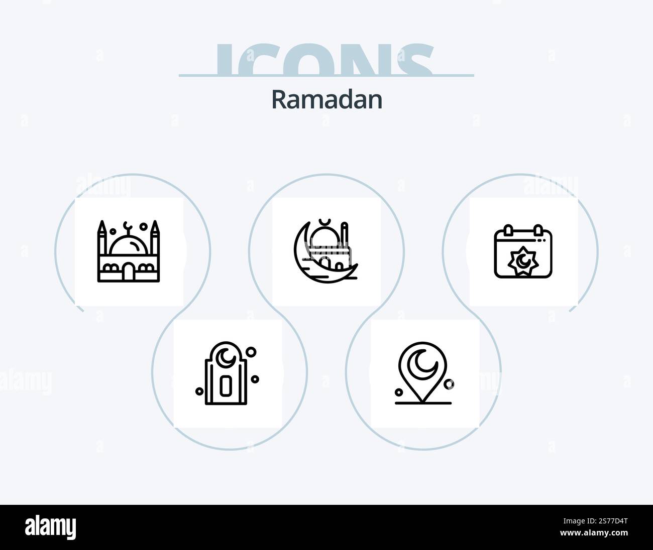 Ramadan Line Icon Pack 5 Icon Design. calendar. egypt. month. desert ...
