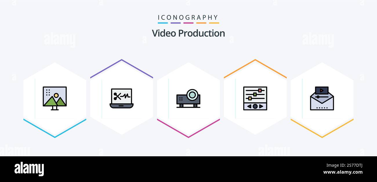 Video Production 25 FilledLine icon pack including sound waves. music ...