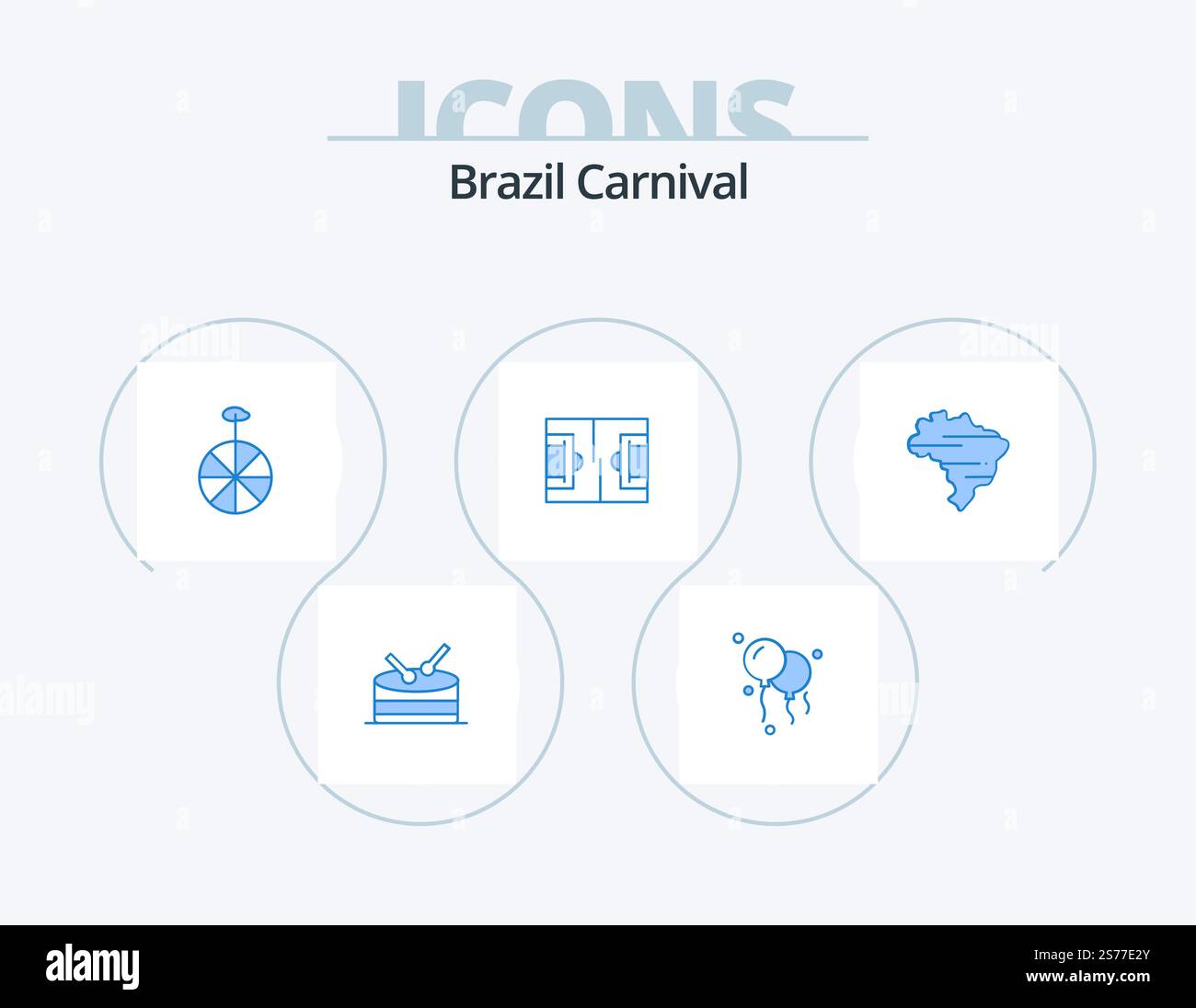 Brazil Carnival Blue Icon Pack 5 Icon Design. . field. . map Stock ...