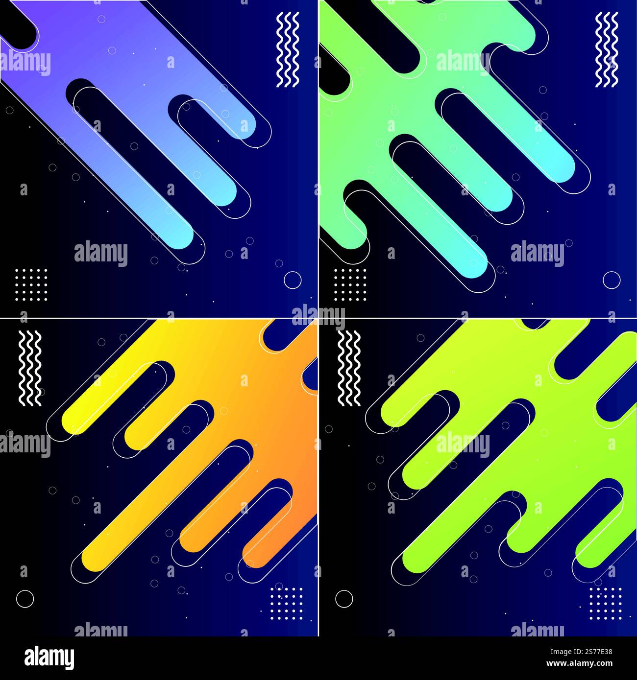 Pack of 4 Minimalistic Fluid Dynamic Shapes with Abstract Geometric Gradients Stock Vector Image ...