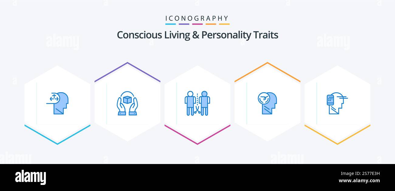 Concious Living And Personality Traits 25 Blue icon pack including ...