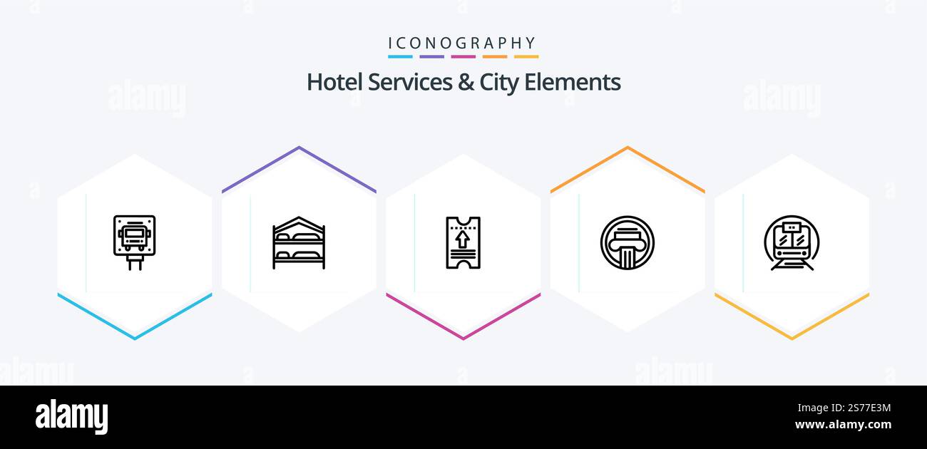 Hotel Services And City Elements 25 Line icon pack including greek ...