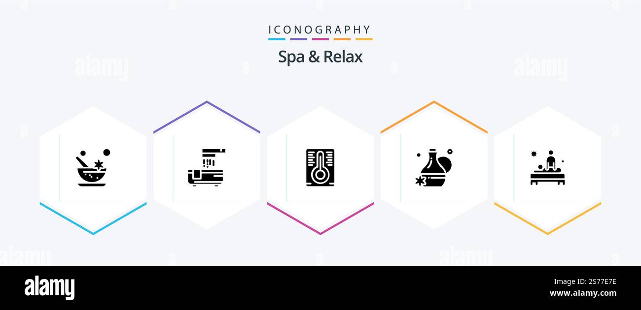 Spa And Relax 25 Glyph icon pack including . jug . bathtub . floral ...