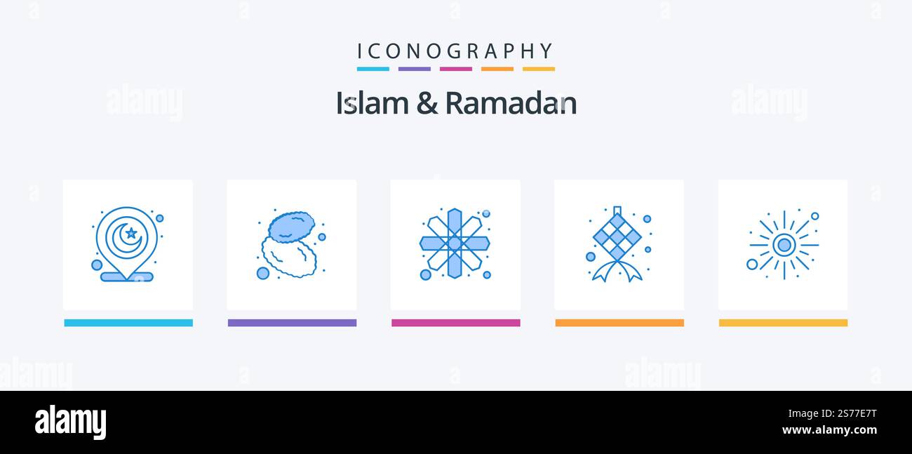 Islam And Ramadan Blue 5 Icon Pack Including weather. rise. geometric ...