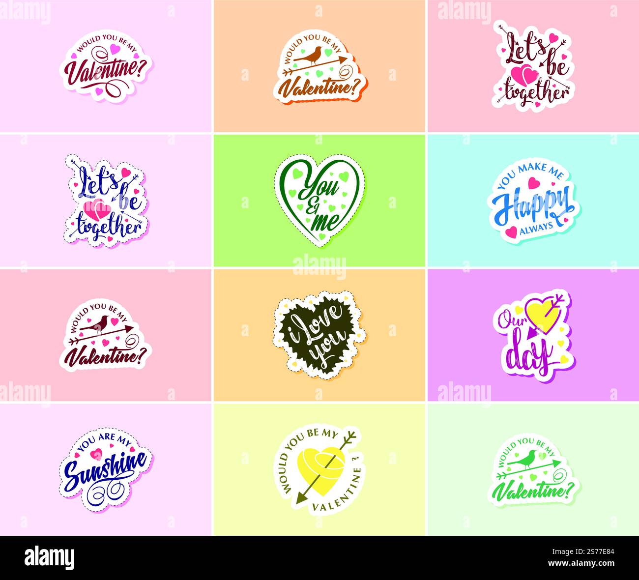 Valentine’s Day Sticker: A Time for Love and Beautiful Visuals Stock ...