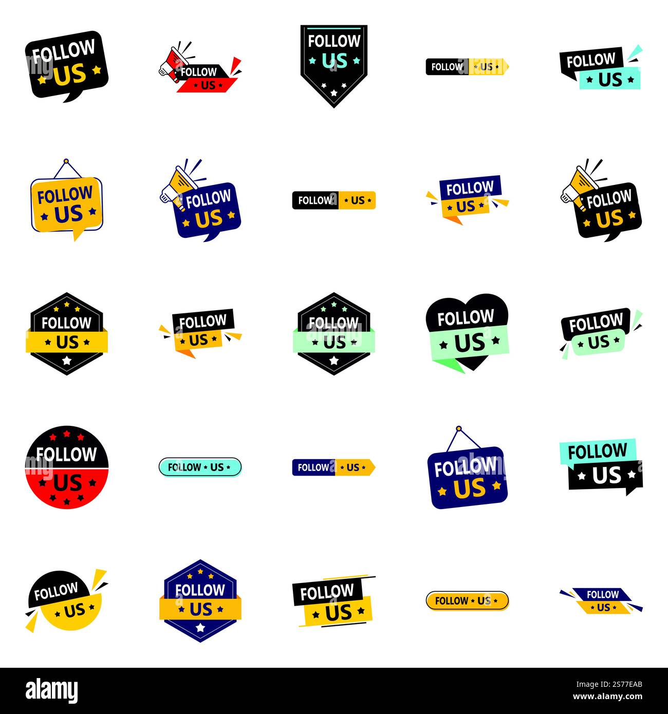 20 Elegant Follow Us Banners for Instagram and Twitter Stock Vector ...