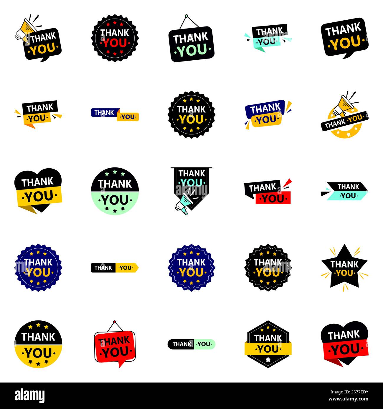 Thank You 25 Fresh Vector Designs to Show Your Recognition Stock Vector ...