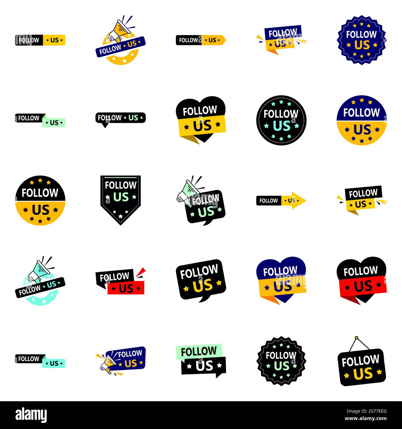 25 Vector Follow Us Banners for Instagram Stories and Facebook Posts ...